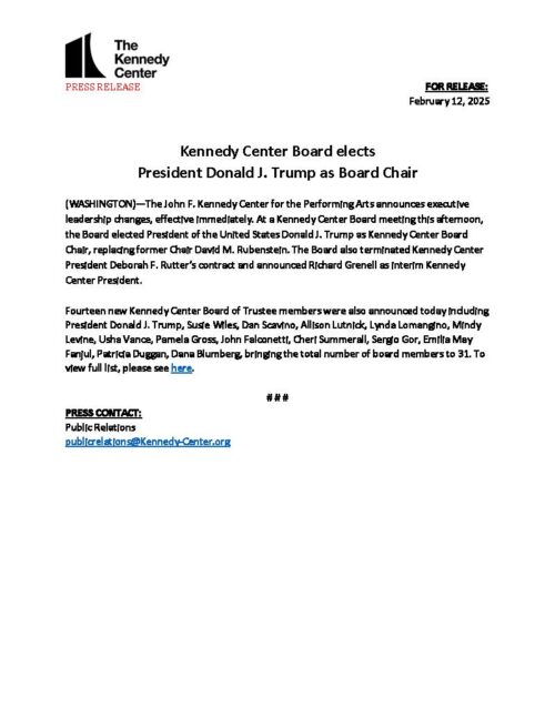 Kennedy Center Board transition - American Theatre Critics/Journalists ...